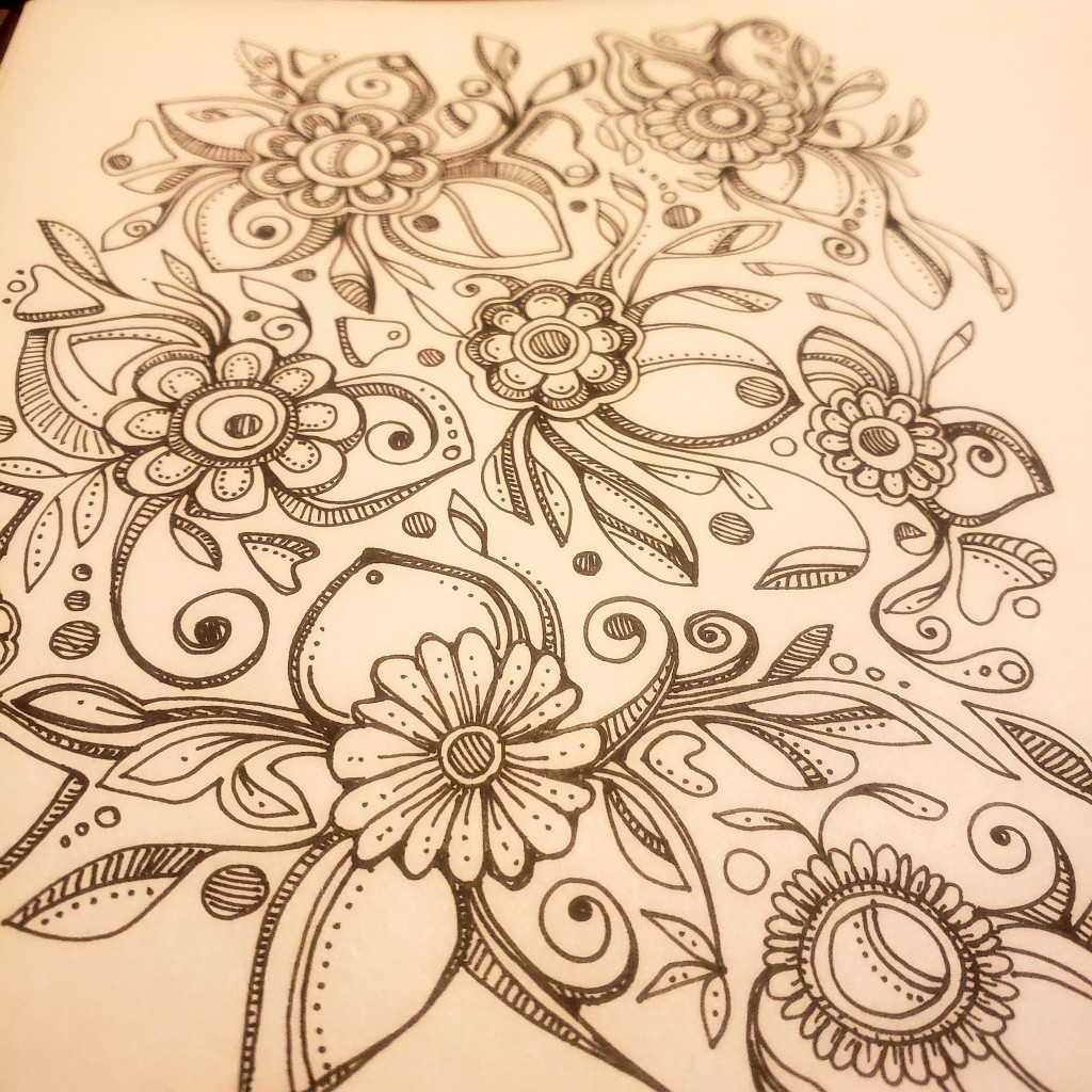 Flower doodle while watching netflix drawing by mary ann hanlon ...