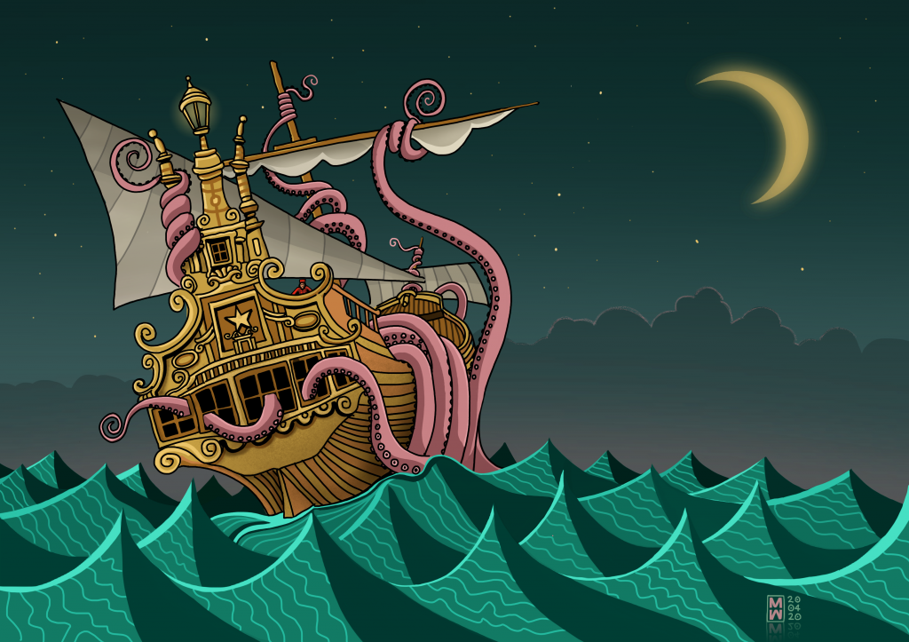 A Perilous Crossing drawing by Matthew Watkins | Doodle Addicts