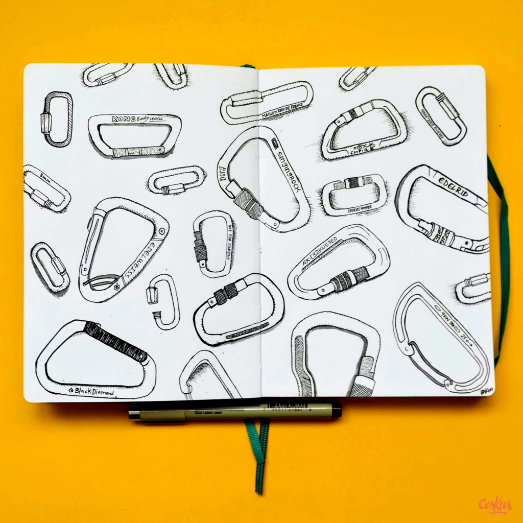 Carabiners drawing by Ceskus | Doodle Addicts