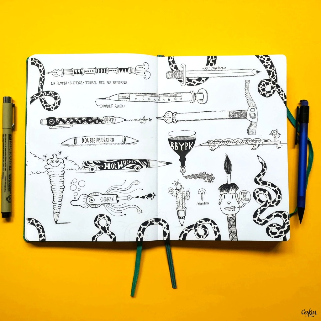 Animated pens drawing by Ceskus | Doodle Addicts