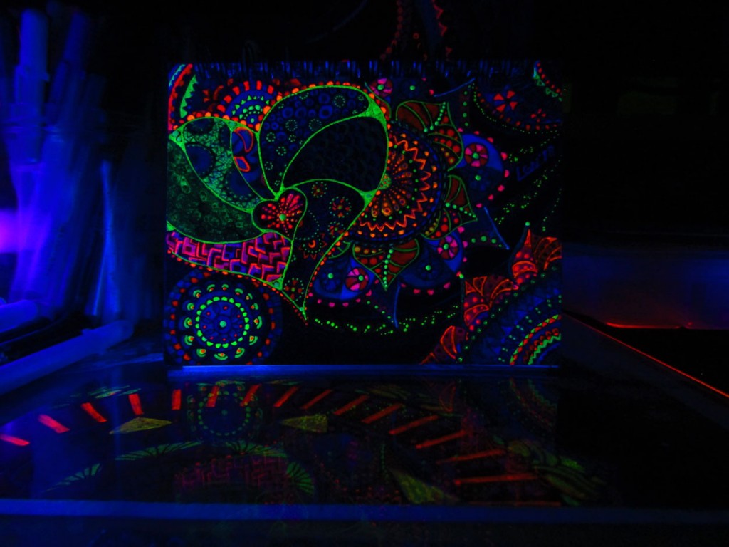 in black light drawing by lara nelson | Doodle Addicts