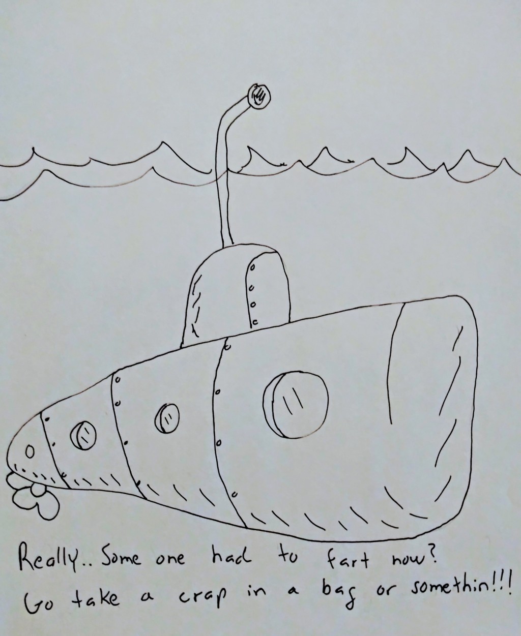 Sub far drawing by Robert Falagrady | Doodle Addicts