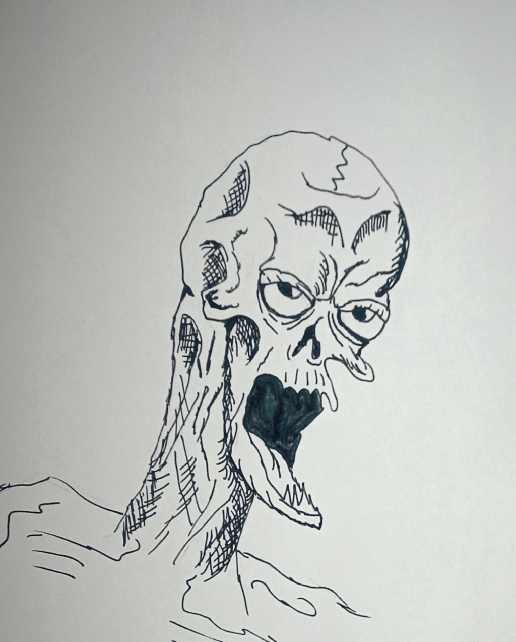 Ahhhh corpse mouth drawing by Robert Falagrady | Doodle Addicts