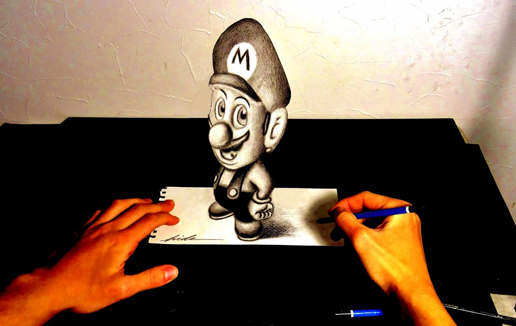 3D Drawing - Super Mario drawing by Hideyuki Nagai | Doodle Addicts