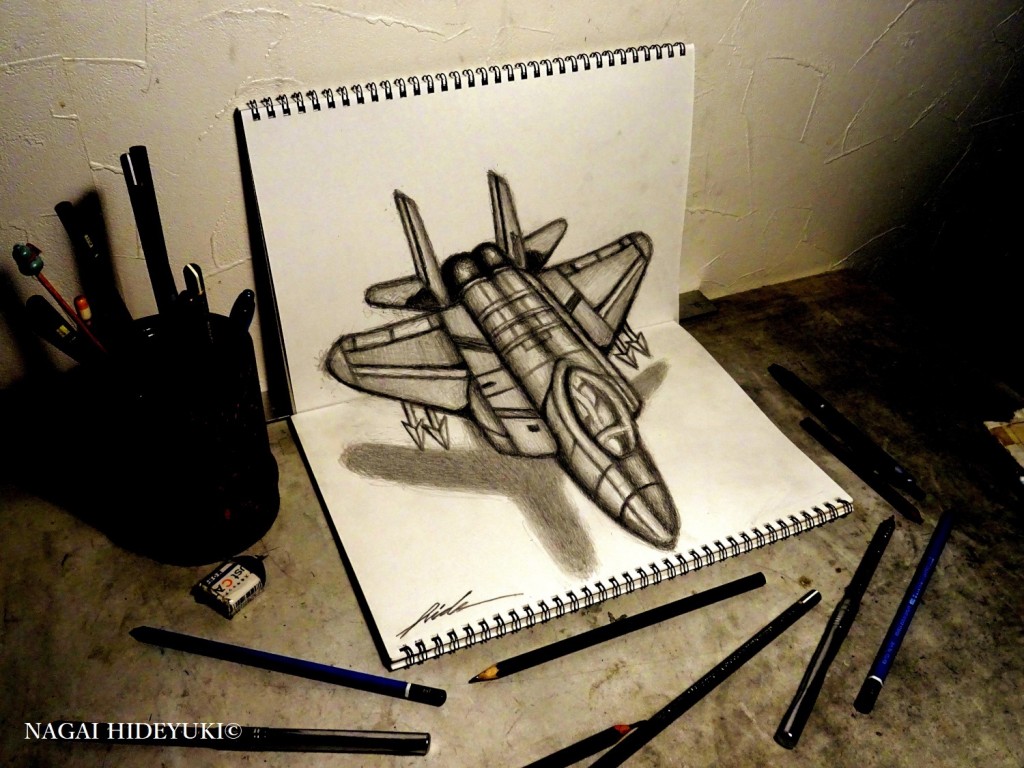 3D Drawing - fighter aircraft drawing by Hideyuki Nagai | Doodle Addicts