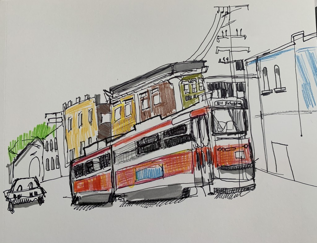 Old Toronto Streetcar drawing by Mariana H | Doodle Addicts