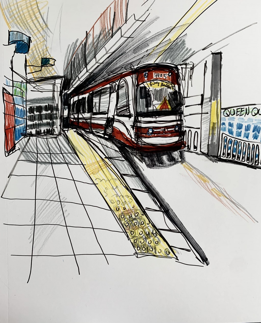 Queens Quay Harbourfront Toronto Station drawing by Mariana H | Doodle ...