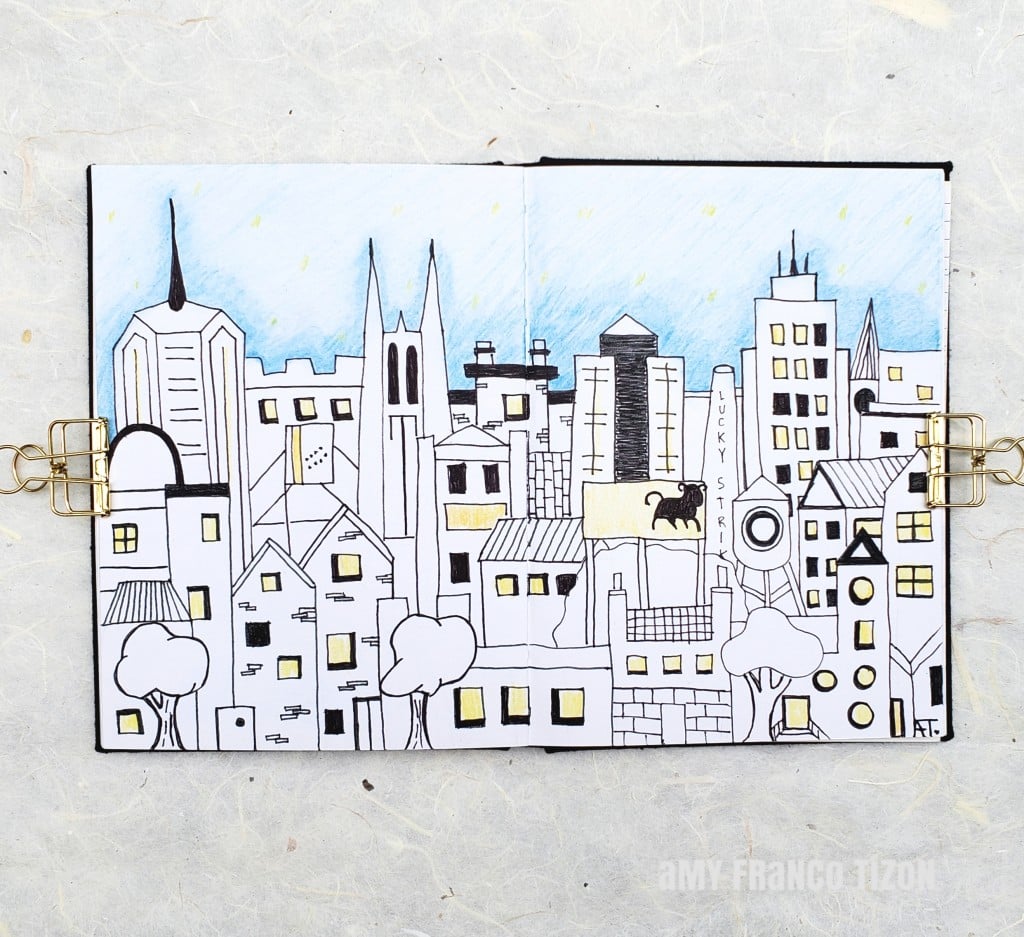 My City Skyline drawing by aMY FRaNCo TiZoN | Doodle Addicts