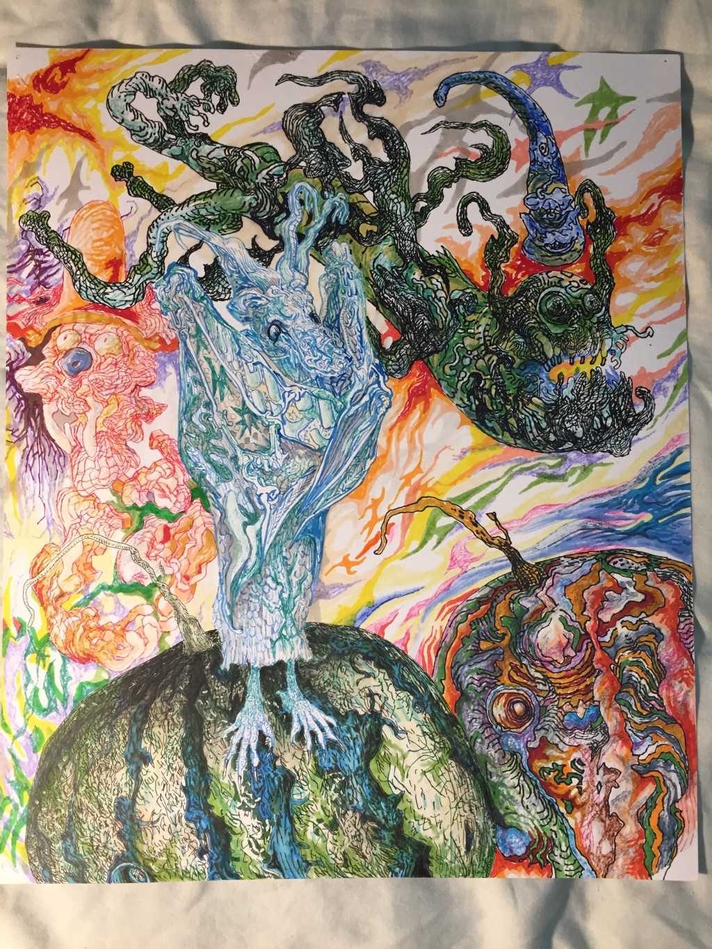 watermelon bat drawing by Daniel Marquez | Doodle Addicts