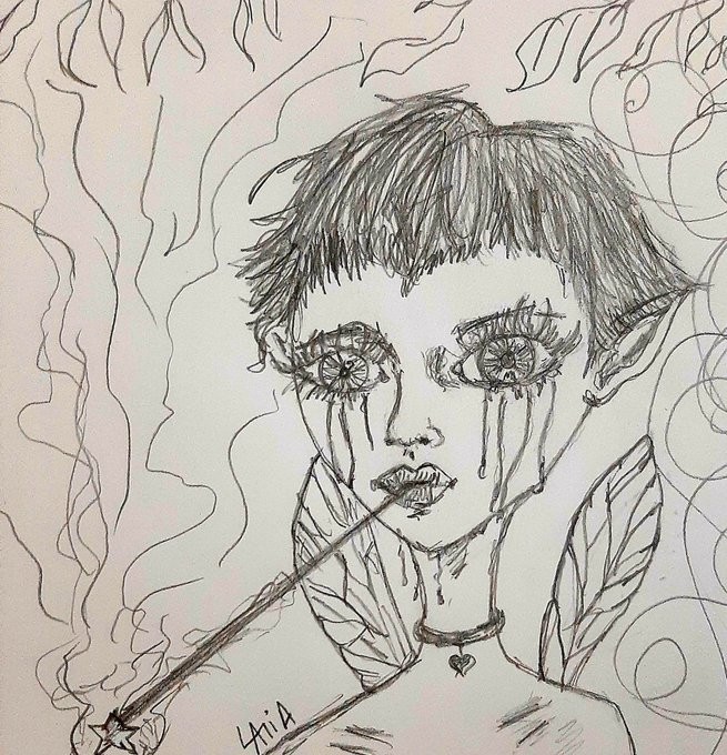 A disenchanted fairy drawing by OLAMIA | Doodle Addicts