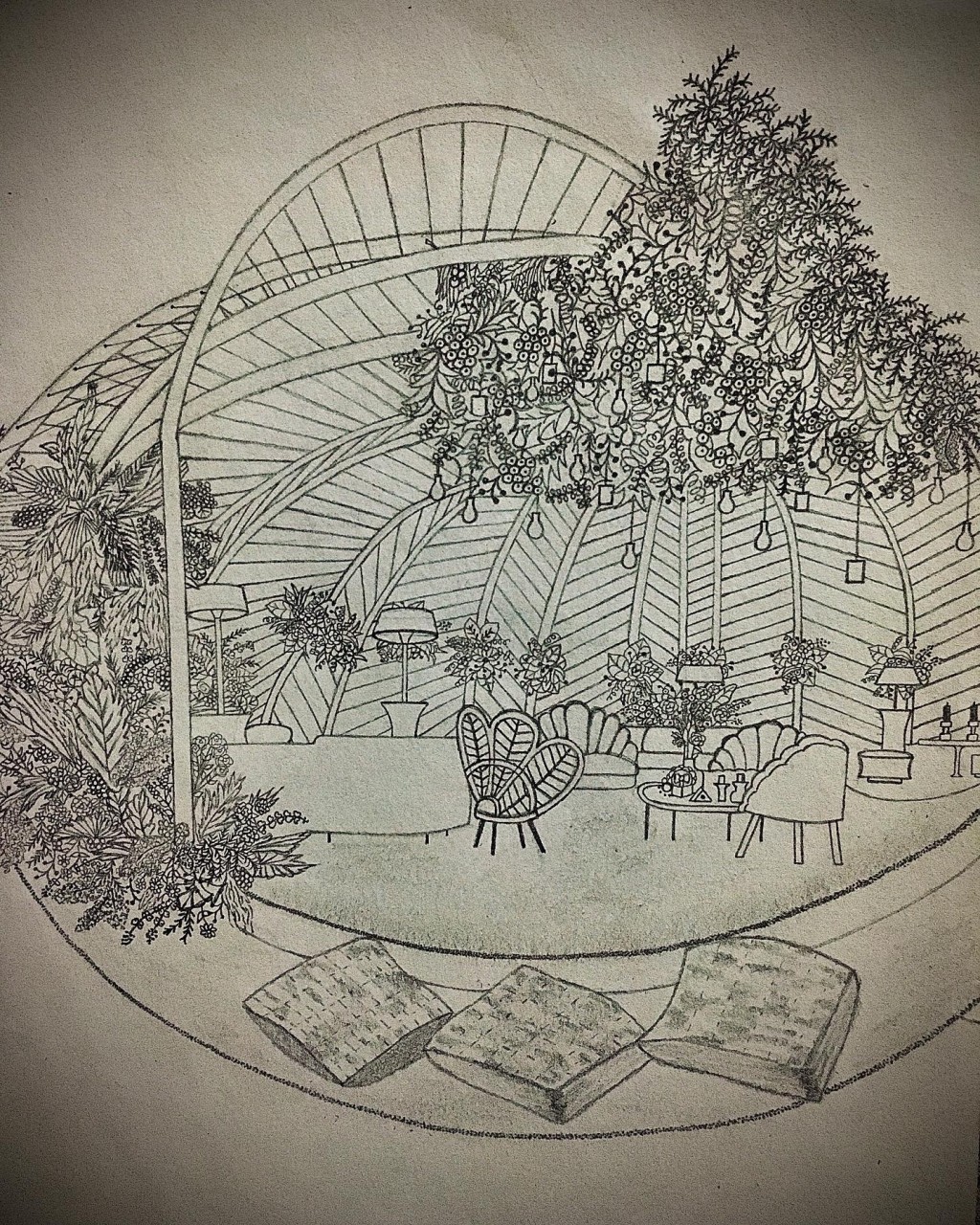 Lounge Area drawing by Marqueta Wells | Doodle Addicts