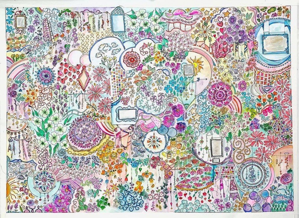 Stream of Consciousness (WIP) drawing by Ginny Griffin | Doodle Addicts
