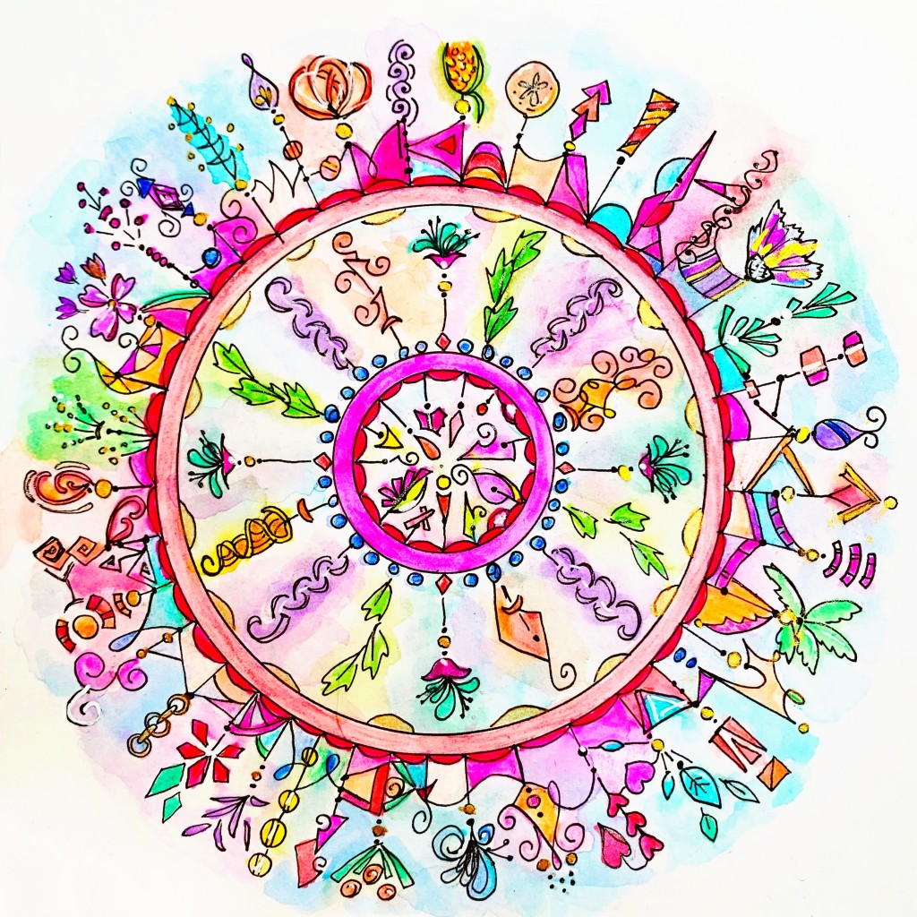 Summer Pinwheel drawing by Ginny Griffin | Doodle Addicts