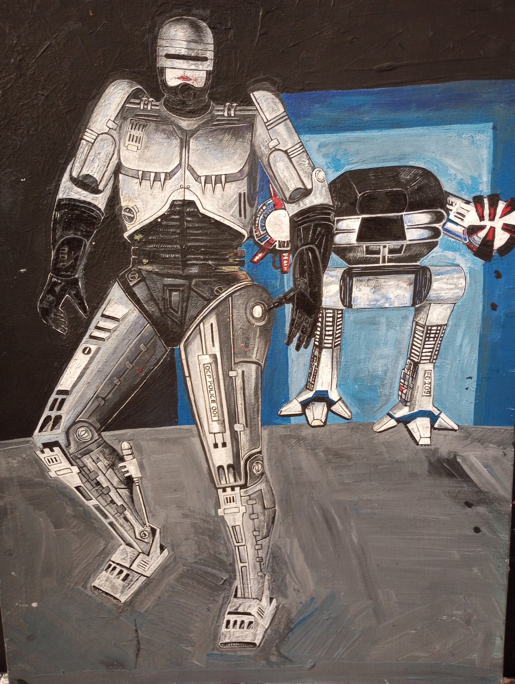 Robocop vs Ed 209 drawing by Nicolae Vasilescu | Doodle Addicts