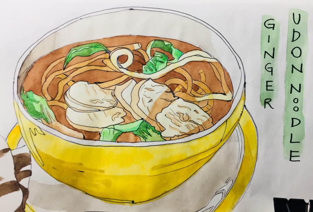 Ginger Udon Noodle drawing by Emma Frignani | Doodle Addicts