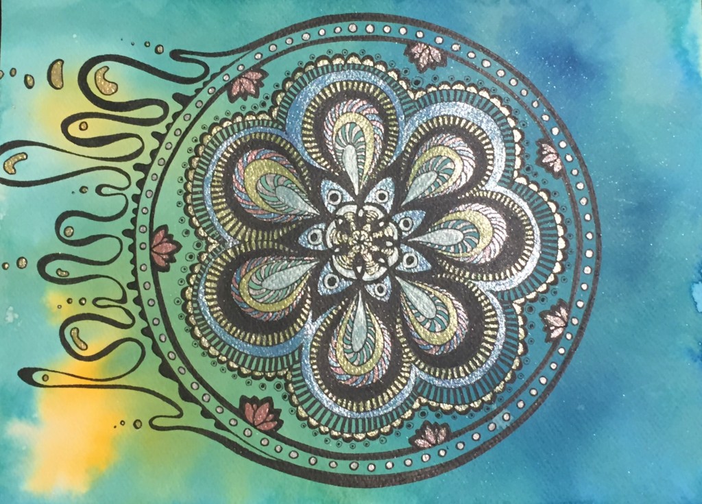 Green Mandala drawing by Emma Frignani | Doodle Addicts