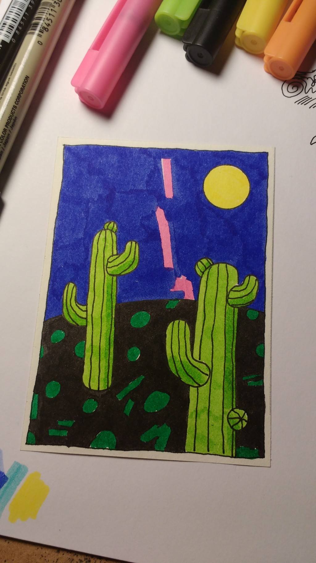 Pink lightning drawing by Jan Wiejacki | Doodle Addicts