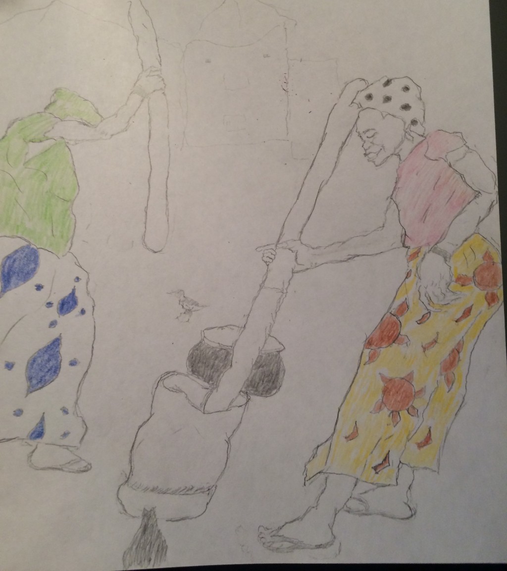 Preparing Fufu drawing by Scott Ries | Doodle Addicts