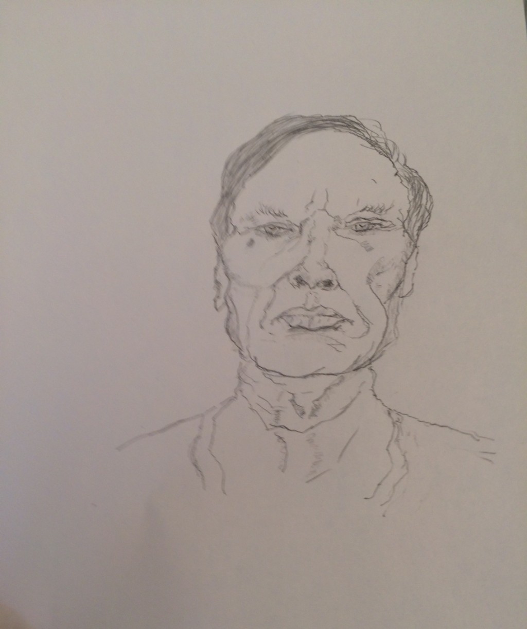 Self Portrait...Melancholy drawing by Scott Ries | Doodle Addicts