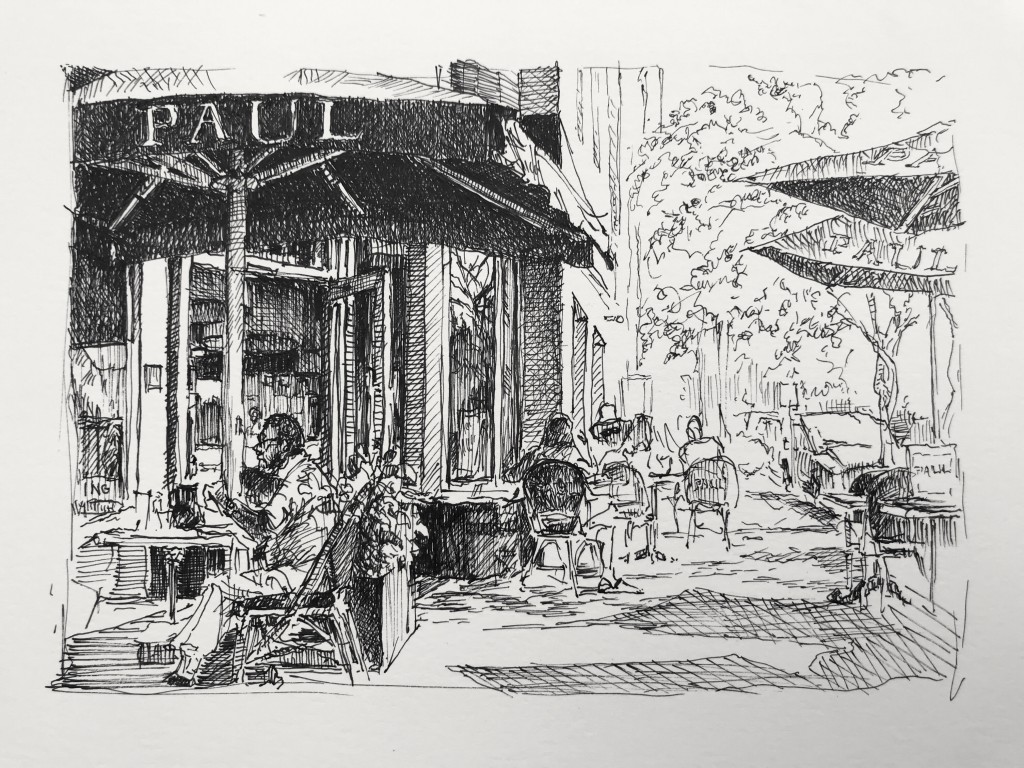 Corner Restaurant (commission) drawing by John Sanchez | Doodle Addicts