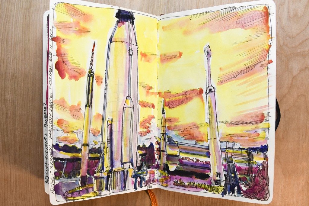 Kennedy Space Center drawing by David Terrill | Doodle Addicts
