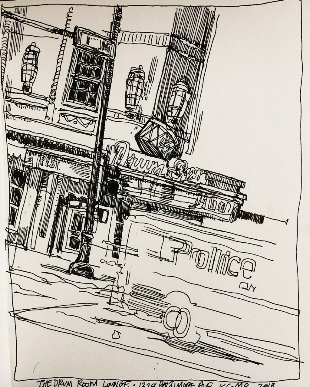 Kansas City streets drawing by David Terrill | Doodle Addicts