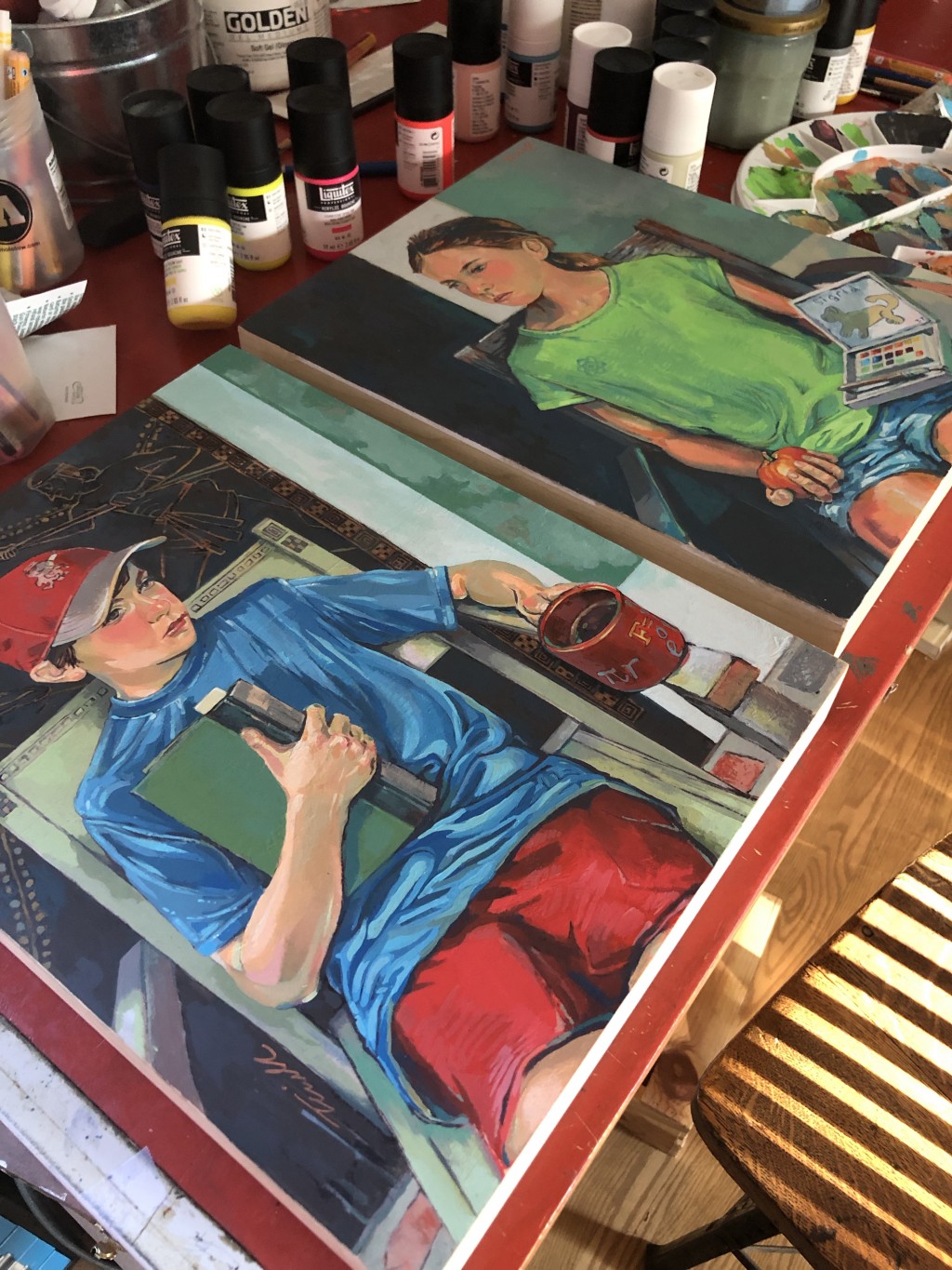 Portraits in Acrylic Gouache drawing by David Terrill | Doodle Addicts