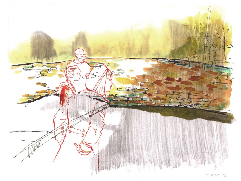 Stage Two: Walking Wall drawing by David Terrill | Doodle Addicts