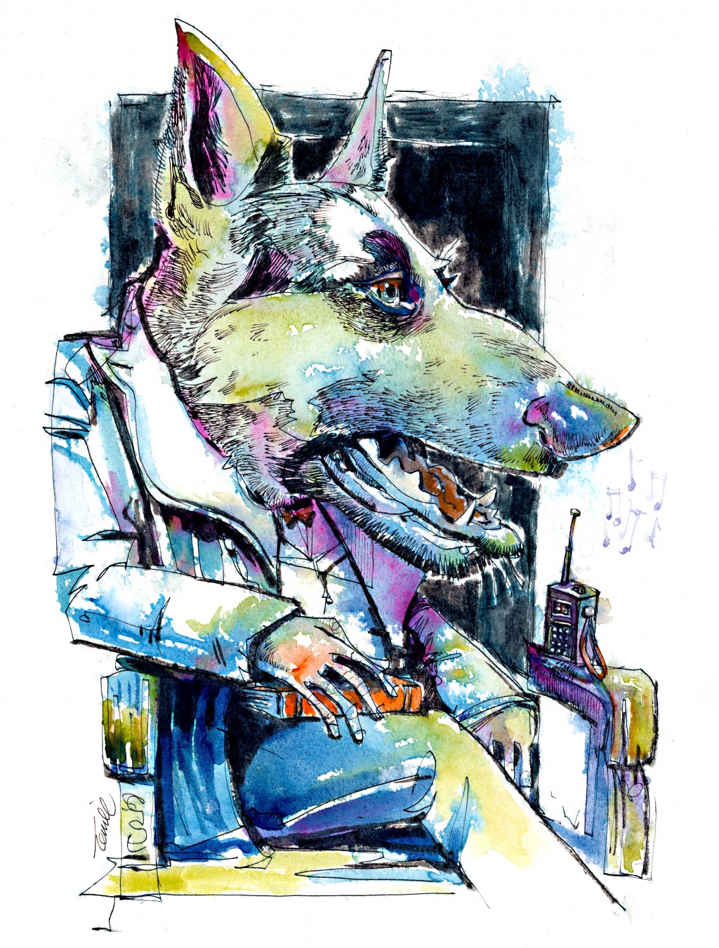 Radio drawing by David Terrill | Doodle Addicts