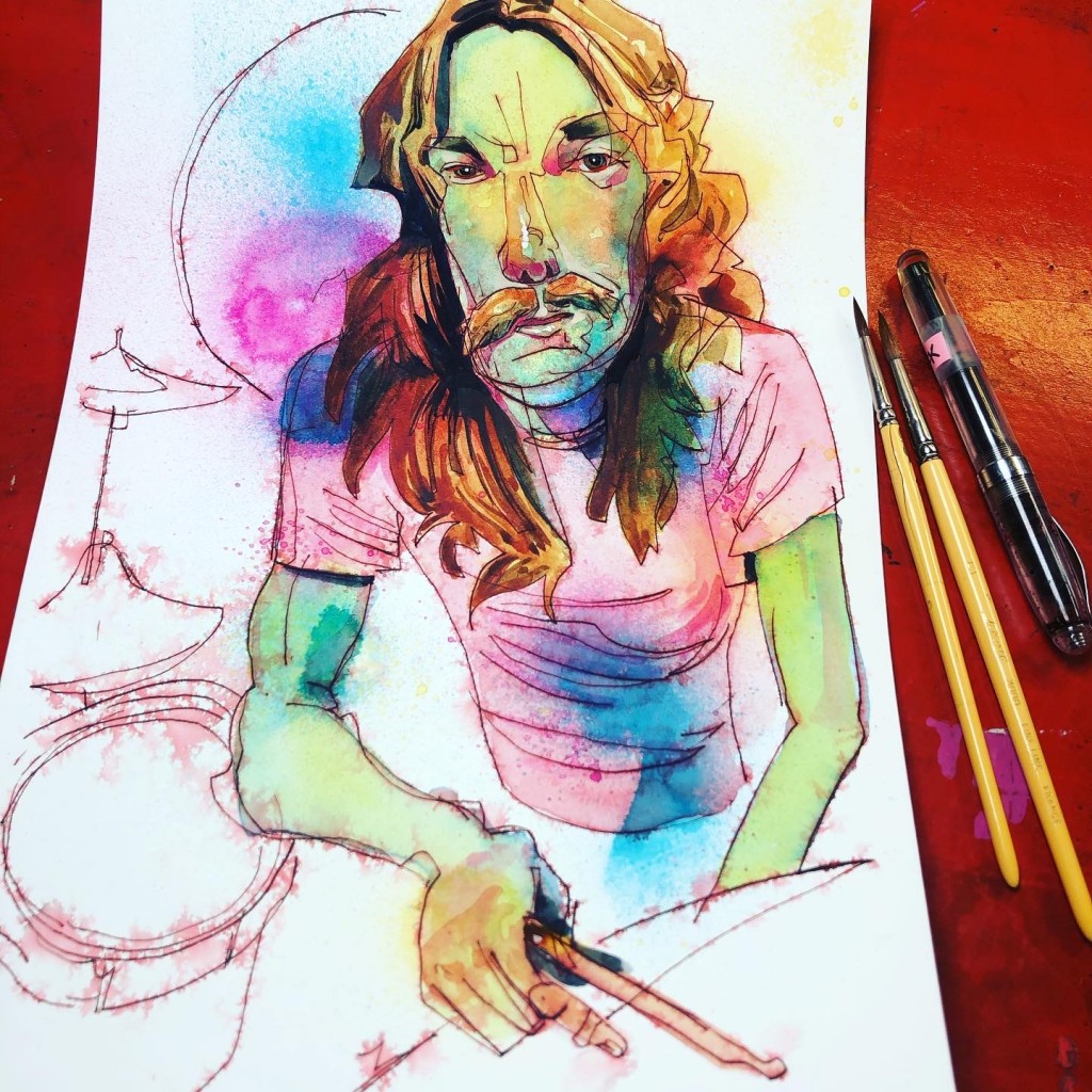 Portrait of Neil Peart drawing by David Terrill | Doodle Addicts