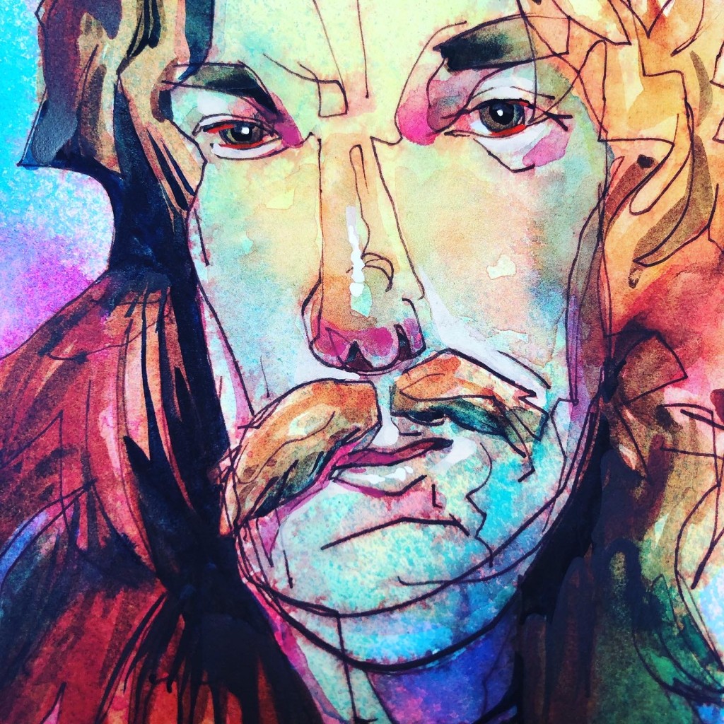 Portrait of Neil Peart drawing by David Terrill | Doodle Addicts