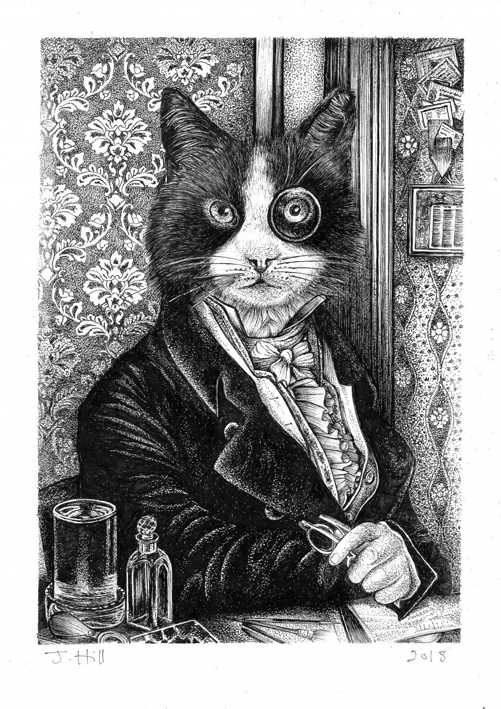 Gentleman Cat drawing by Julia Hill | Doodle Addicts