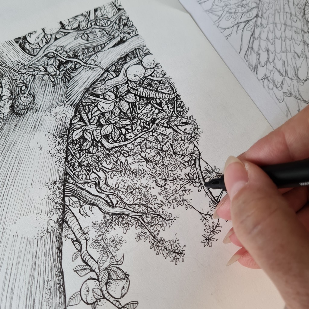 Old Apple Tree drawing by Julia Hill | Doodle Addicts