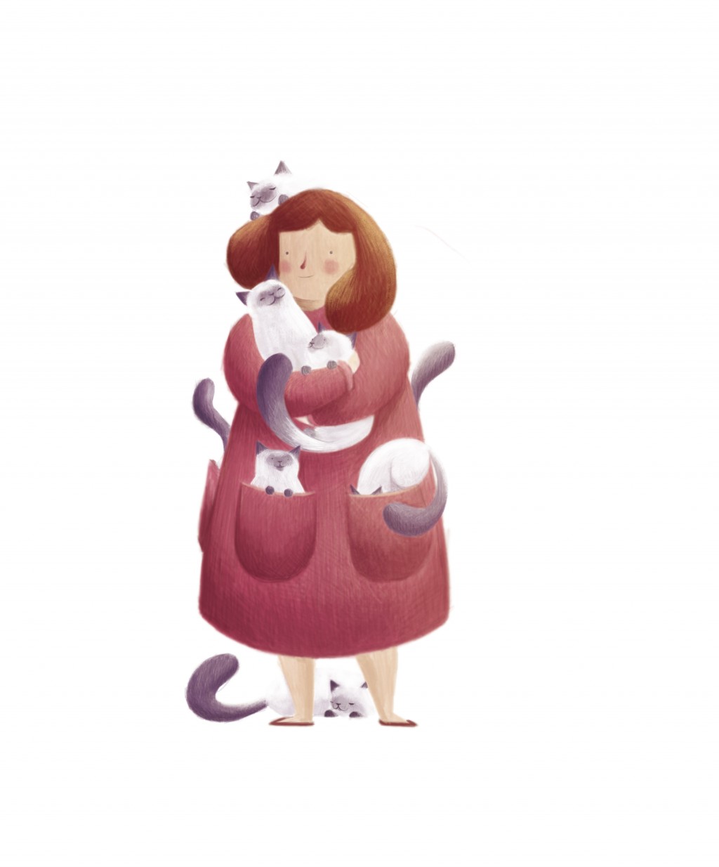 Crazy cat lady drawing by Irene Bofill Garcia | Doodle Addicts