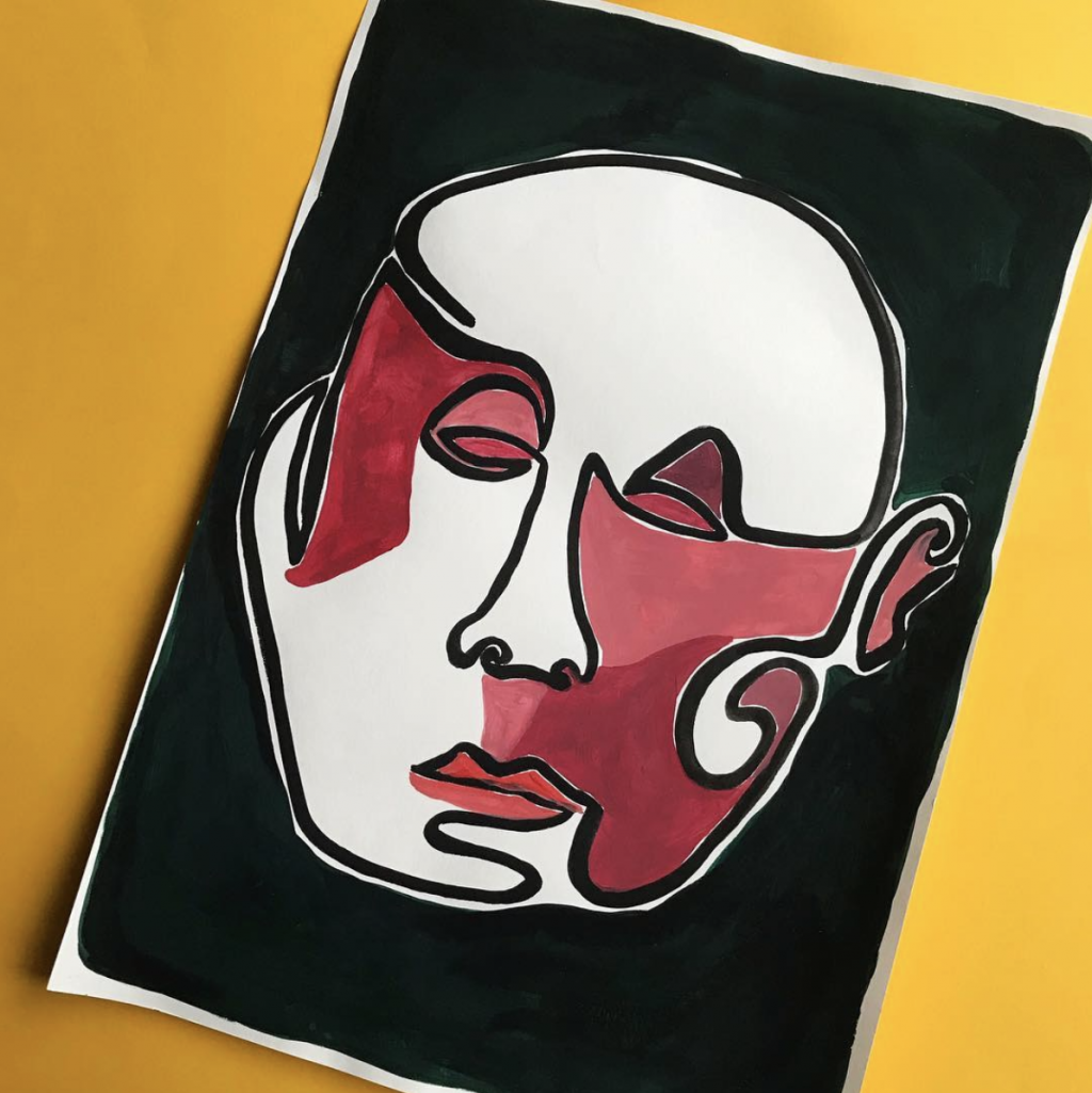 One line painting drawing by Anna Thomsen | Doodle Addicts