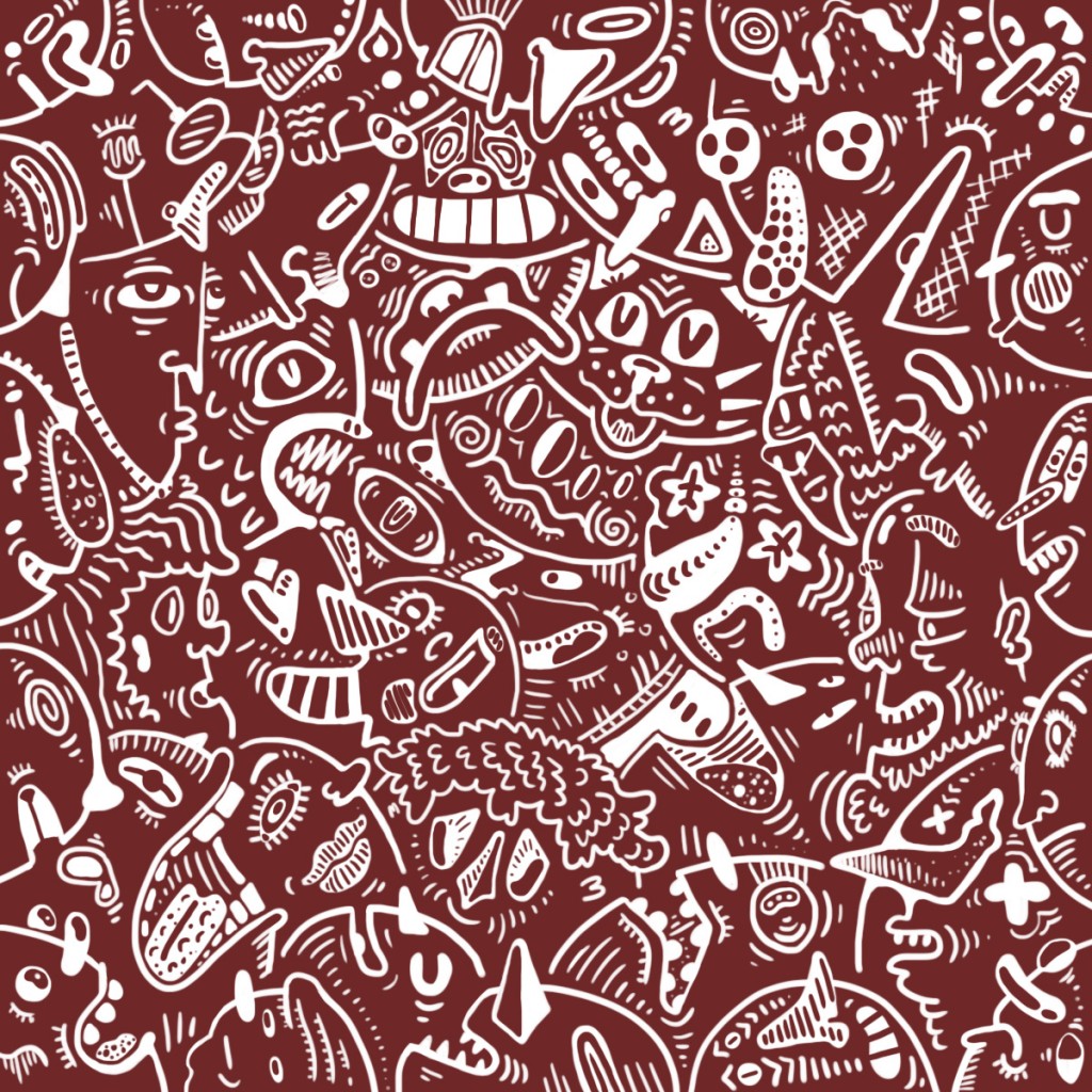Red, White and Doodle drawing by Hayley Patterson | Doodle Addicts
