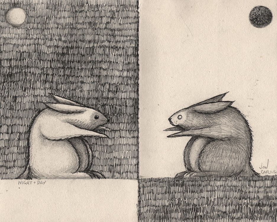 night and day drawing by Jon Carling | Doodle Addicts