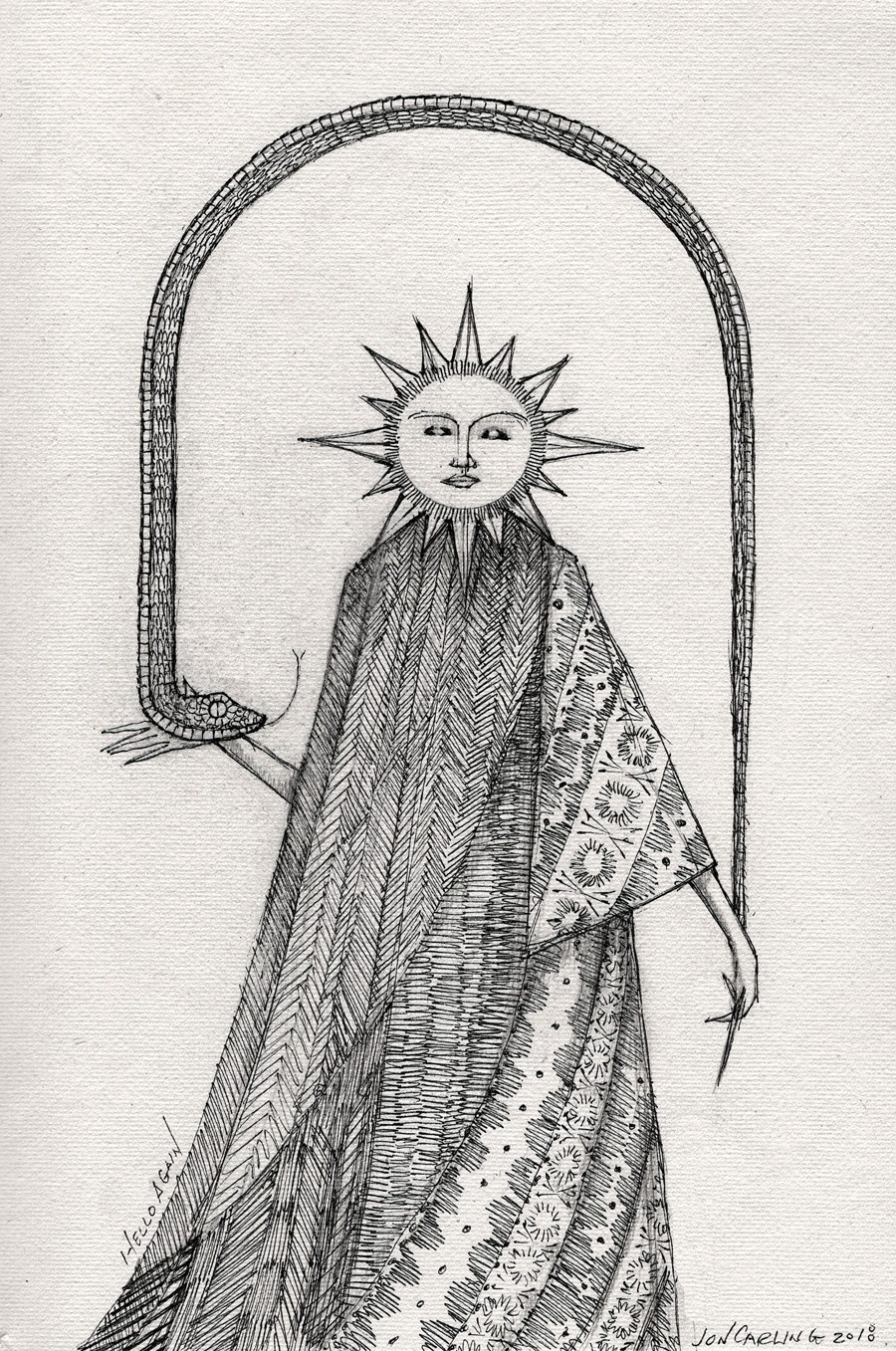 hello again drawing by Jon Carling | Doodle Addicts