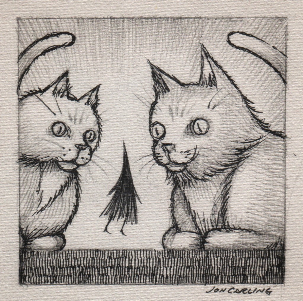 Cat Council drawing by Jon Carling | Doodle Addicts