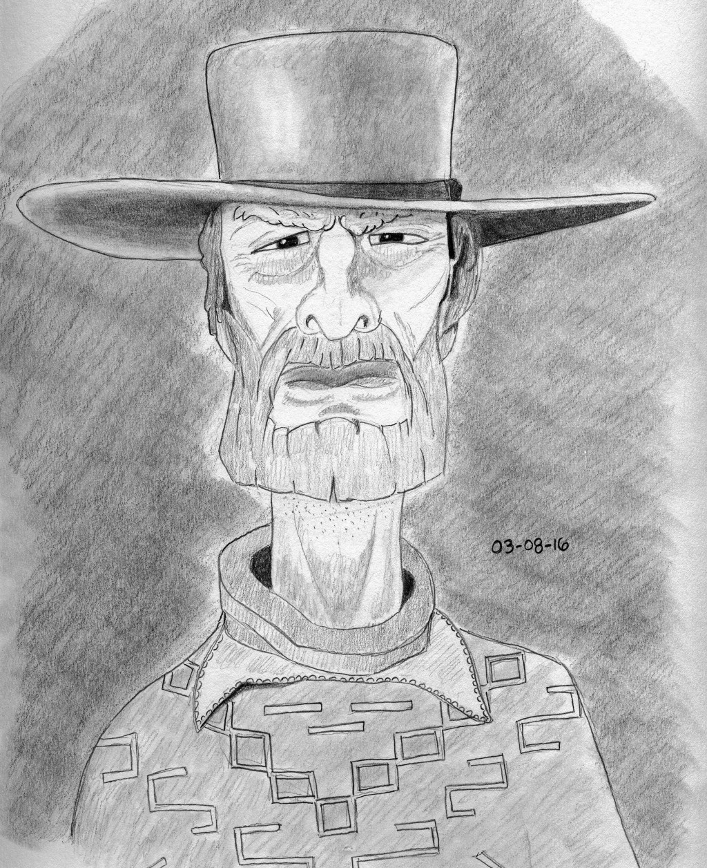 Cowboy Portrait drawing by Darren Hester | Doodle Addicts