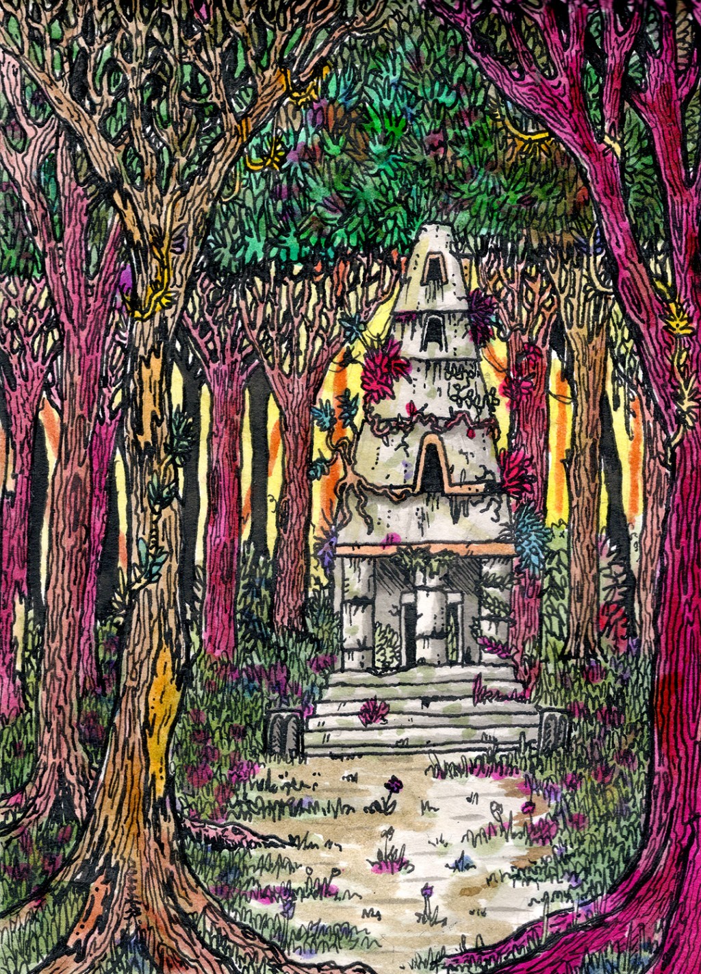 A forgotten place drawing by Kevin Loftus | Doodle Addicts