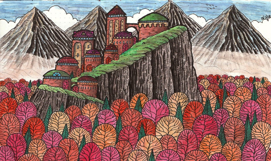 Hilltop kingdom drawing by Kevin Loftus | Doodle Addicts
