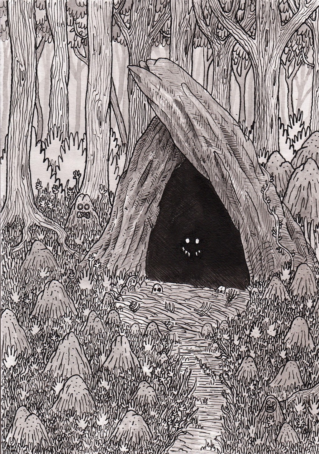 A goblin cave drawing by Kevin Loftus | Doodle Addicts