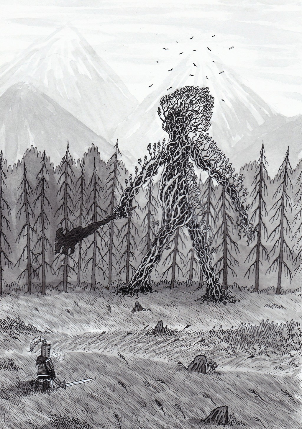 "Tree, I am no tree!" drawing by Kevin Loftus | Doodle Addicts