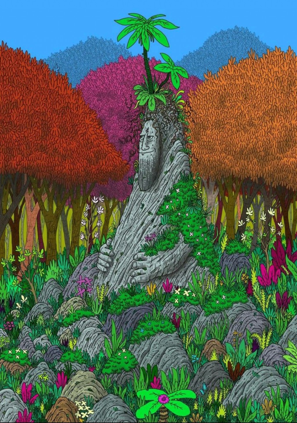 Gregg the happy boulder drawing by Kevin Loftus | Doodle Addicts