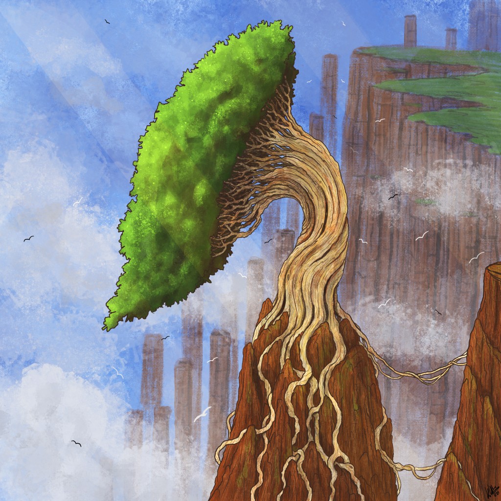 Clifftop tree drawing by Kevin Loftus | Doodle Addicts