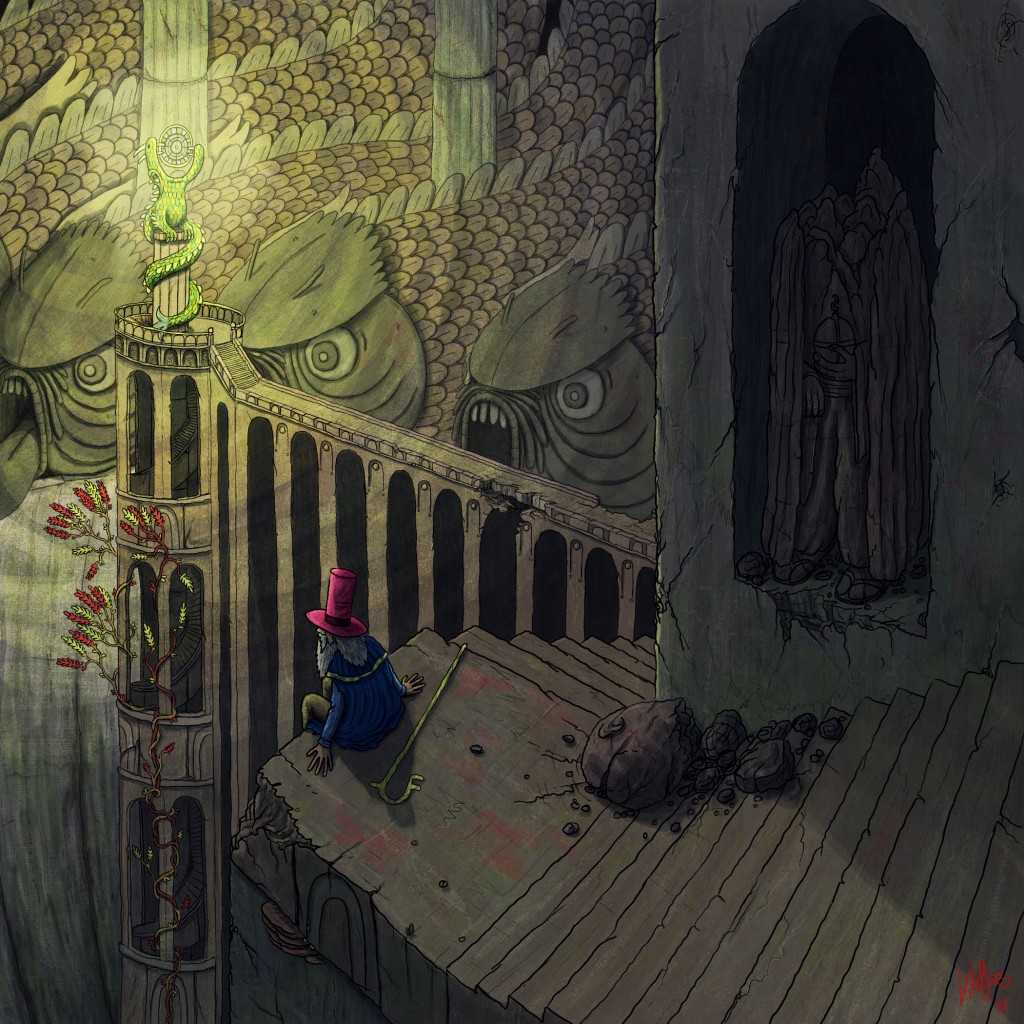 A short respite before venturing onwards drawing by Kevin Loftus ...