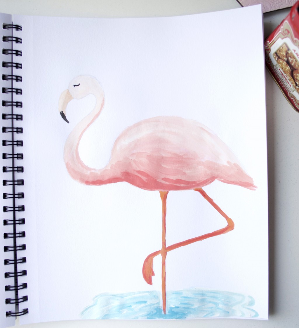 Pink flamingo drawing by Luisa Vidales Reina | Doodle Addicts
