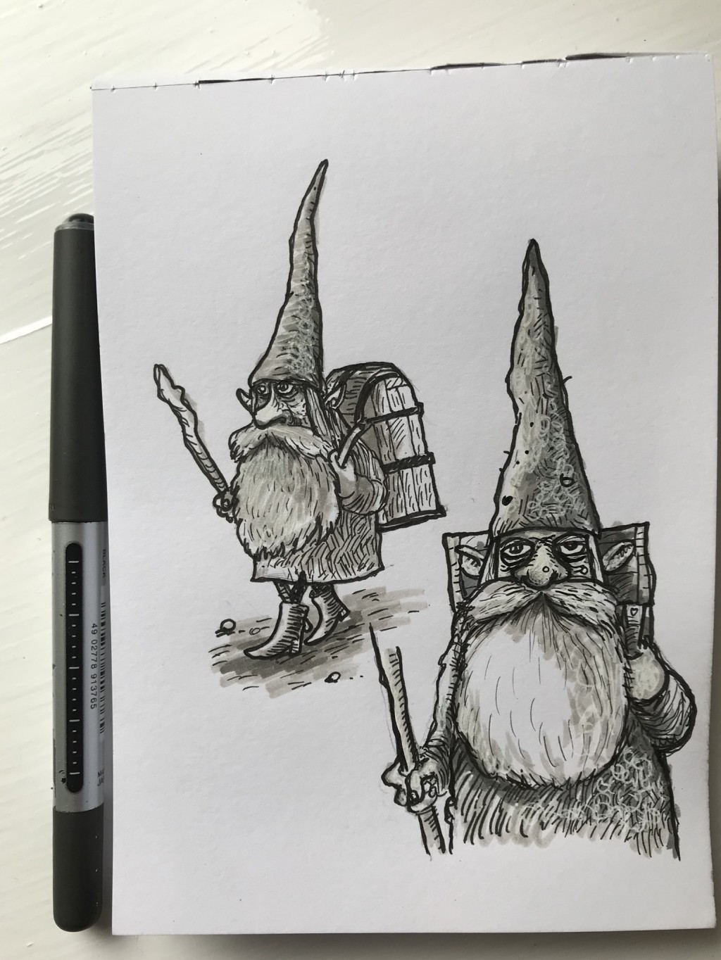 Homeless Gnome drawing by Mark Shillaker | Doodle Addicts