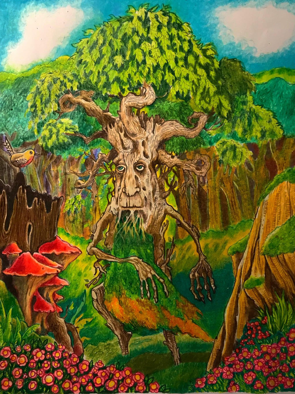 Treebeard drawing by Mark Shillaker | Doodle Addicts